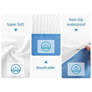 Jamdok 6-Inch Tri Folding Gel-Infused Memory Foam Mattress with Storage Bag and Mattress Protector, Floor Mattress for Guest, Playing, SUV Camping Mattress,Full (75“x 54“x 6“)…