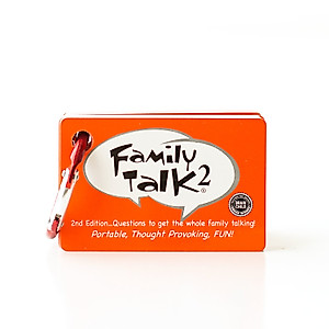 Around the Table Games Family Talk 2 Portable, Meaningful Conversation Starters includes 50 card deck, 100 questions, 1 ring