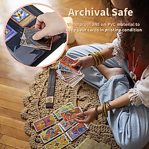 4 Pocket Card Binder, Waterproof Trading Card Folders with Double Sided Pockets, 320 Card Collection Binder for Game Cards/Most Standard Size Cards/Sports Cards, Rock Skull