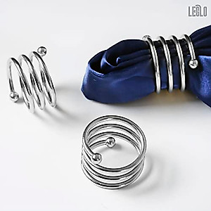 8Pcs Napkin Ring Kitchen Table Set - Silverware Napkin Rings for Table Setting Kitchen Table Thanksgiving Napkin Rings - Napkin Holder Kitchen Set Dining Table for Wedding Dinner Table Decor Simple