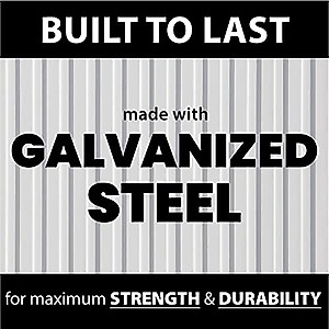 Hanover 2-in-1 Multi-Use Storage Shed, Separated Storage Compartments, 2-Point Locking System, Galvanized Steel, 156-Cu. Ft. Capacity, 3.6-Ft. x 8-Ft. x 5.75-Ft., Dark Gray