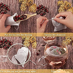 NEPAK 100 Pcs Disposable Tea Bags for Loose Leaf Tea,Empty Tea Bags with Drawstring,Tea Filter Bags for Loose Tea(3.15 x 3.94 inches)