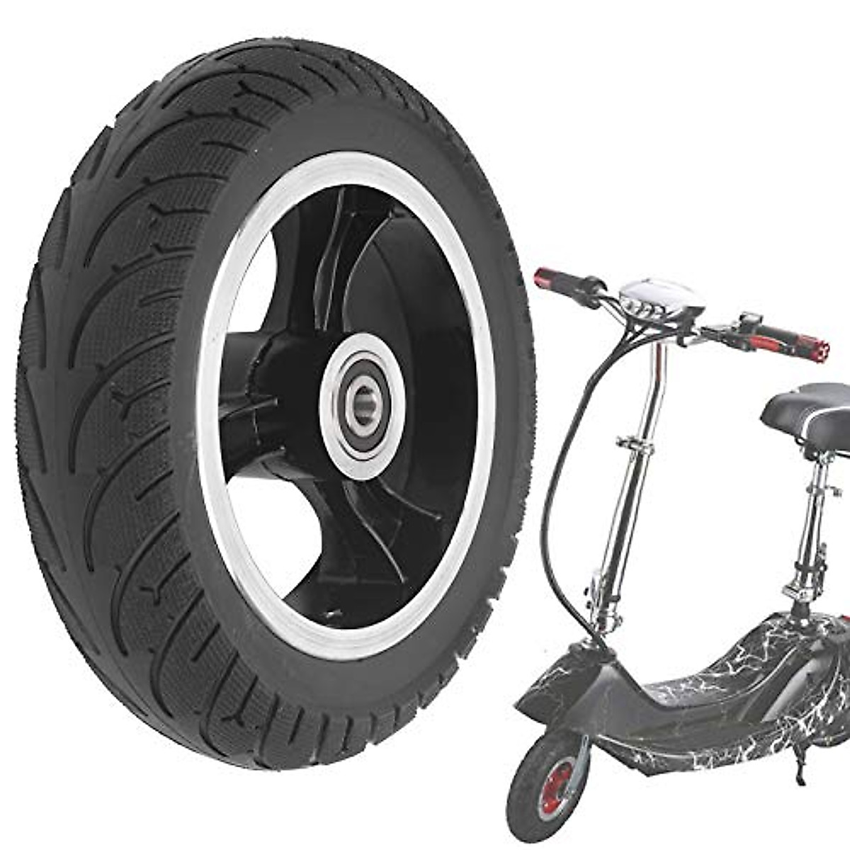 Solid Tire for Electric Scooter, Simple Installation Practical 200x50 Solid Tire Puncture Resistance with Hub Replacement for Electric Scooter