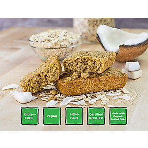 Bobo's Oatmeal Bars, Coconut, Gluten Free Vegan Whole Grain Oat Bars, Pack of 12