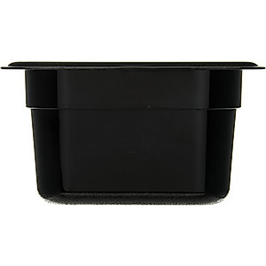 Carlisle FoodService Products 3068403-E Plastic Food Pan, 1/6 Size, 4 Inches Deep, Black