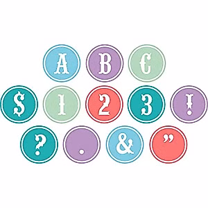 Teacher Created Resources Shabby Chic Circle Letters (77171), 3.5 Inches