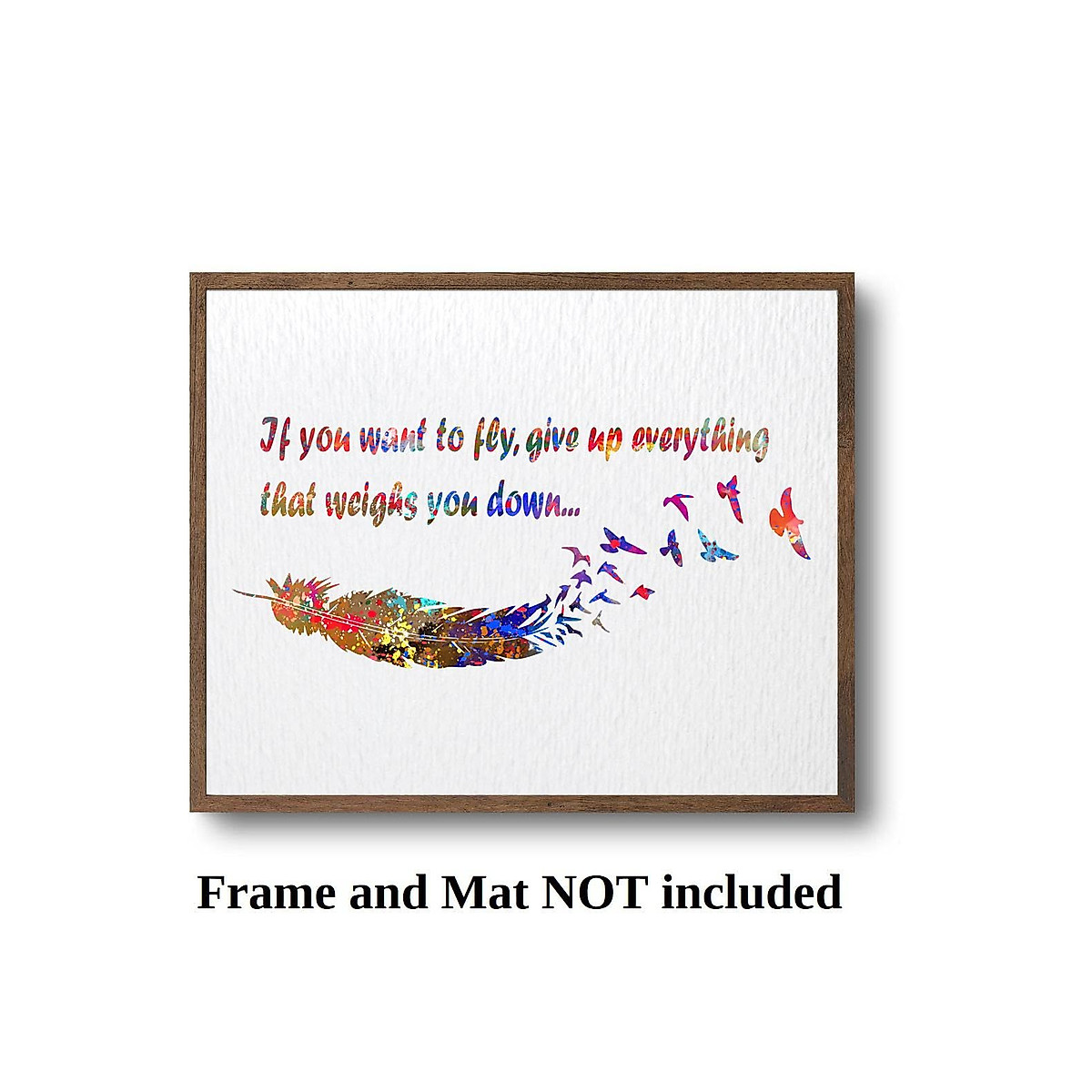 Dignovel Studios 8X10 Unframed Feather Motivational Inspirational Inspiring Quotes Watercolor Art Print Poster Home Decor DN505