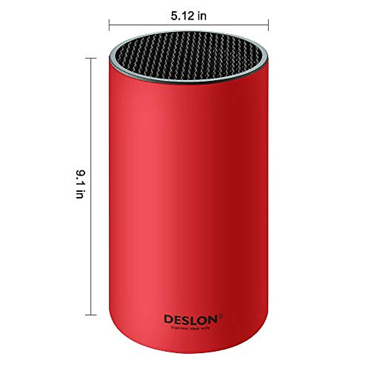 DESLON Knife Blocks, Knife Holder without Knives, Empty Knife Block, Universal Knives Blocks, Red Block Only Design with Scissors-Slot, Holds 12 to 15 Knives,Detachable for Easy Cleaning