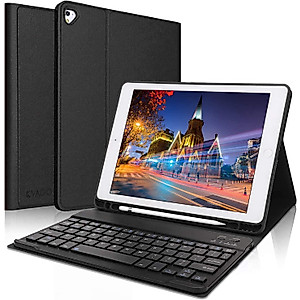 KVAGO iPad Keyboard Case 9.7 inch, Compatible with iPad 6th Generation,iPad 5th Generation, iPad Pro 9.7 inch, iPad Air 2,iPad Air, Protective Folio Cover with Wireless Bluetooth Keyboard -Black