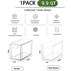 bealy Can Organizer for Refrigerator,Refrigerator Organizer Bins,Extra Large Stackable Fridge Organizer,Pantry, Makeup,Bathroom Organizer