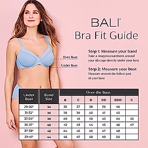 Bali Comfort Revolution Wireless Bra, Full-Coverage Wirefree Bra, Wireless Everyday Bra with Cool Comfort Fabric, Almond Zag, 36D