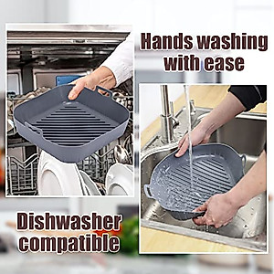 Golden Associate Silicone Liners Square 9 Inches for Large Air Fryer, 2 Pcs Non-stick Food-grade Reusable Silicone Pot Baking Tray