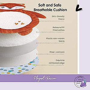 Little Grape Land Baby Play Mat for Floor, Tummy Time Mat & Fox Nursery Rug, Baby Floor Piano Play Mat Gym Activity Plush Padded Play Mat Infant, Foldable & Machine Washable