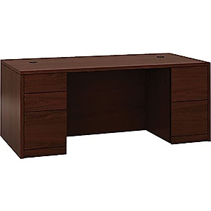 HON 105890Nn 10500 Series Double Pedestal Desk, Full-Height Pedestals, 72W X 36D, Mahogany