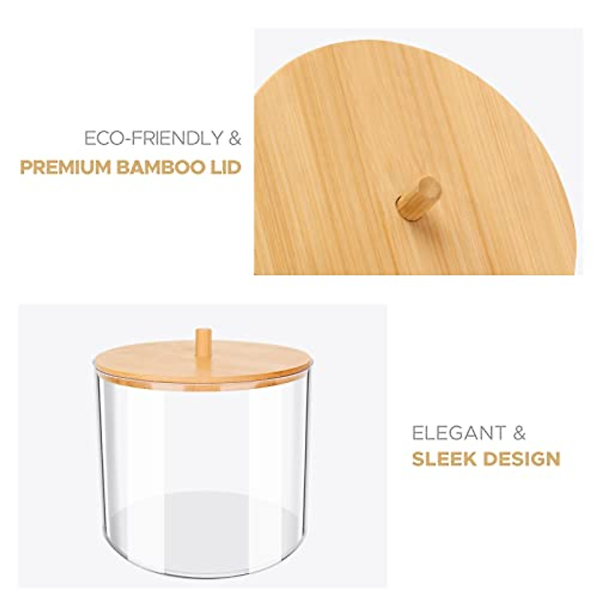 Coffee Pod Holder with Bamboo Lid, Clear K Cup Holder Kcup Vertuo Organizer 80-Ounce, Coffee Filter Holder, Keurig Pods Holder for Counter,Coffee Creamer Container Compatible with Nespresso Capsule