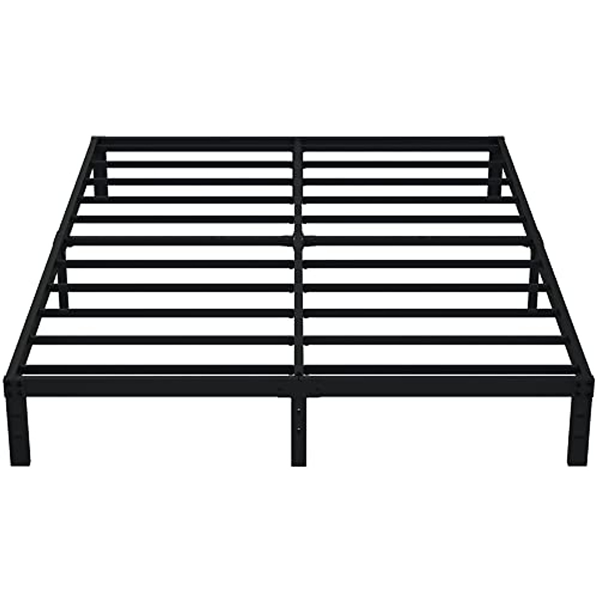 EMODA 10 Inch California King Bed Frames Heavy Duty Metal Cal King Platform with Steel Slats Support, No Box Spring Needed, Noise Free, Black