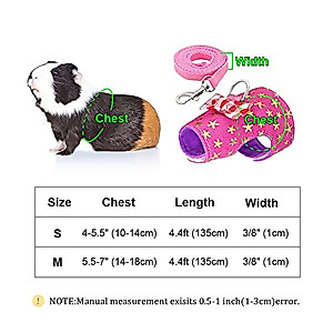 N/A Small Pet Rabbit Harness Vest and Leash Set for Ferret Guinea Pig Bunny Hamster Rabbits Puppy Kitten Bowknot Chest Strap Harness (Color : B, Size : Medium)