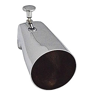 Tub Spout with Front Diverter, 1/2 inch IPS Female Front End Thread, 5-1/4 inch Overall Length, for 4 inch to 4-3/8 inch Length Galvanized Pipe Nipple, Polished Chrome Finish