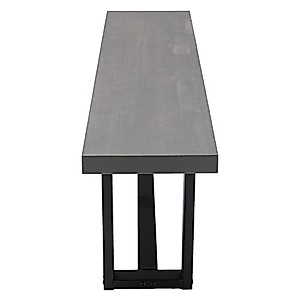 Farmhouse Wooden Bench, 60 inch Wooden Dining for Dining Room Kitchen Entryway, Indoor Outdoor Industrial Kitchen Table Bench Seating with Metal Frame