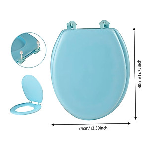 KUYYFDS Blue Toilet Seat EAV U-Shaped Waterproof Round Toilet Seat Minimalist Style Thickened Colored Toilet Seat for Standard Toilets Bathroom Home Kitchen Tools