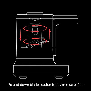 Chefman Electric 4-Cup Food Chopper Blender with Revolutionary Vertical Motion Auto-Chopping for Perfectly Even Mixing Results, Dishwasher-Safe Stainless Steel Dual Blades, BPA-Free Bowl & Lid, Grey