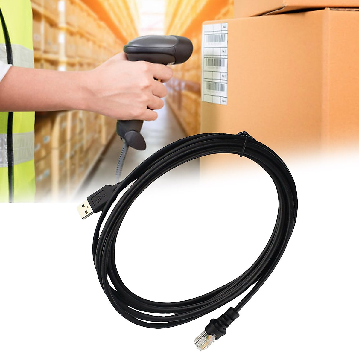 PLCPDM Barcode Scanner USB Cable 2M for MS5145 MS9540 MS7120 MS9590 MS1690 Models Scanners