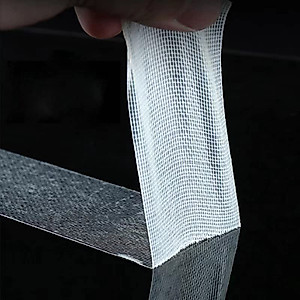 Hyuxinmy Double Sided Tape Heavy Duty Mounting Tape, Two Sided Thin Self Adhesive Tape High Tack, Universal Clear Removable Double Sided Tape with Fiberglass Mesh (0.79in-66ft)