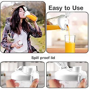 Juice Jet, 20oz Portable Blender, 6 Blade Mixer, USB Rechargeble, Personal Size Blender, High Speed, with Travel Lid, BPA Free, Gym, Home, Outdoor, Office, Family (White)