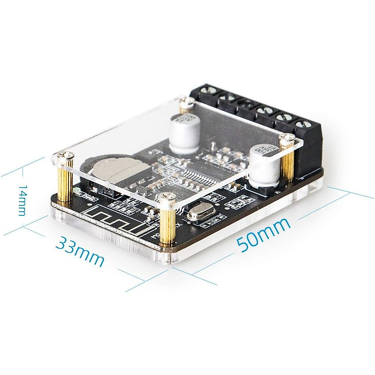 DAMGOO Audio Amplifier Board with BT 5.0, 10W 15W 20W 2.0 Dual Channel Stereo Wireless Mini Amp Module with Protective Shell