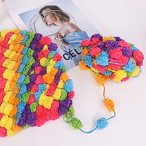 3 Pack Pomp-A-Doodle Yarn, Used for Car seat Cushion, Baby Blanket and Other DIY Knitting Yarn Craft Projects (Bean Paste)