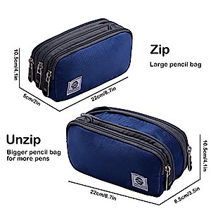 Large Pencil Pouch School Supplies for Boys Variable Zippers Big Capacity Pencil Case Pen Holder Bag Box Aesthetic with Zippers Office Storage Organizer Stationary for Teen Girls Kids Women Students