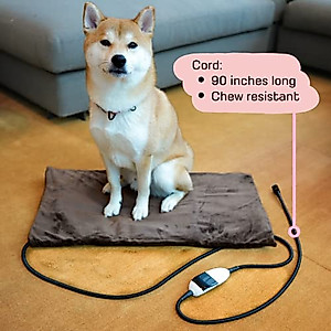 Petoont Pet Heating Pads for Cats and Dogs - 12 Adjustable Temperature with 1 to 12 Hours Timer - Our Heated Pet Mat Comes with 2 Washable Covers - Ideal Dog Warming Pad for Indoor Pet Beds