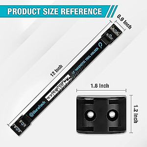 DURATECH 4 Pack 12" Magnetic Tool Holder Strip, Heavy Duty Magnetic Tool Bar, Magnetic Space Saving Tool Organizer with Mounting Screws for Garage, Workshop, Kitchen