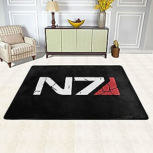 Booottty Mass Effect Alliance N7 Special Forces Carpet Non-Slip Rug Extra Soft and Absorbent Microfiber Polyester Mat for Living RoomKitchenBedroomBathroom
