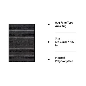 nuLOOM Alaina Indoor/Outdoor Striped Area Rug, 5' 3" x 7' 6", Black