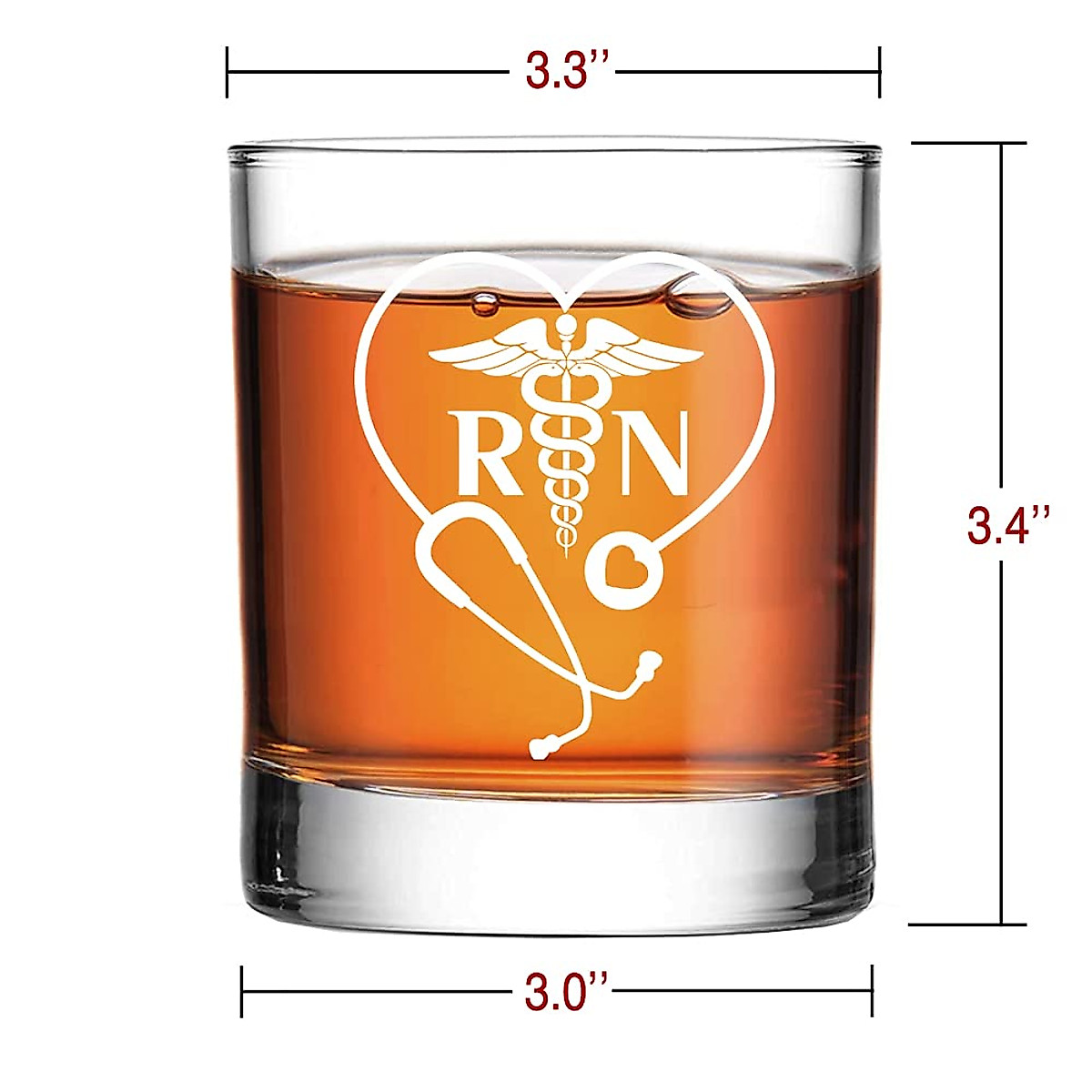 Perfectinsoy RN Whiskey Glass, Registered Nurse Whiskey Glass, Funny Gifts for Nursing Students, for Women, Men, Coworker Gift, Doctor gifts, Dr. Gifts, Medical, Medical Grad, Dr. Nurse, Nurse gift