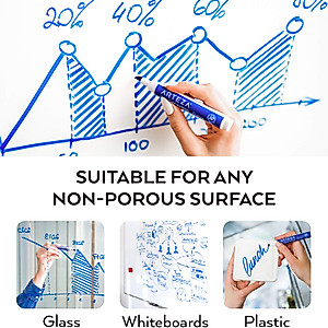 ARTEZA Dry Erase Markers, Bulk Pack of 36, Chisel Tip, Blue Color with Low-Odor Ink, Whiteboard Pens