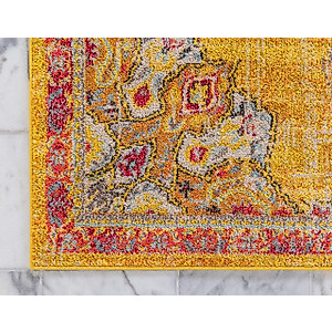 Unique Loom Penrose Collection Area Rug - Alexis (8'x 10' Rectangle, Gold/ Gray)
