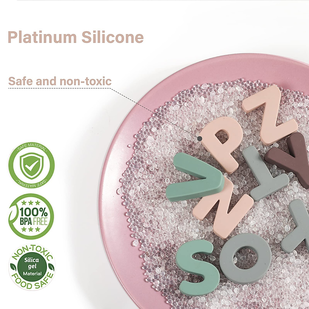 Macabaka Silicone Alphabet Puzzle, ABC Puzzle Alphabet Toys Set with 26PCS Flash Cards & Soft Letter Puzzles Spelling Early Education ABC Learning Toy for Boys Girls