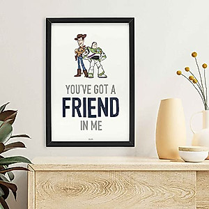 Open Road Brands Disney Pixar Toy Story You've Got a Friend in Me Woody and Buzz Framed Wall Decor - Cute Toy Story Picture
