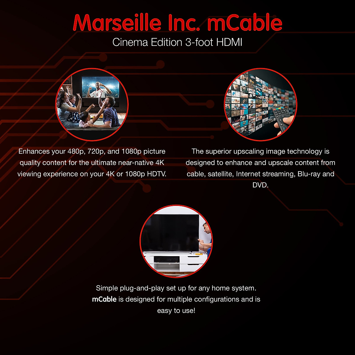 Marseille Networks mCable Cinema Edition 3-foot HDMI