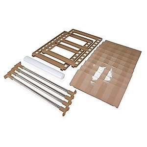 Katai - 2 Tier Under Sink Adjustable Shelf Organizer Rack in Coffee - Expandable from 15 inch to 26 inch (40cm - 70cm) with 10 Removable Shelves - Complete with Waterproof Anti-Slip Mat