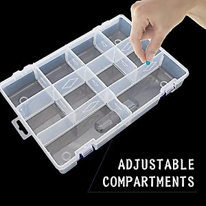 Gefischtter 2pcs Fishing Tackle Box,Tackle Boxes Organizer with Removable Dividers Clear Transparent Storage Trays for Fishing Lures,Baits,Hooks