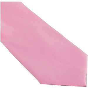 Stacy Adams Men's Satin Solid Tie Set, Pink, One Size