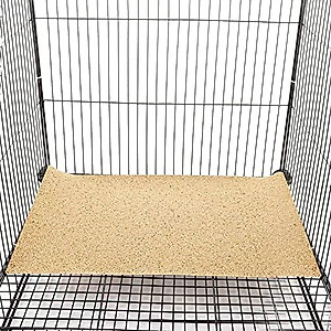 55 Pcs Gravel Paper for Bird Cage, 17x11 Inches Bird Cage Gravel Liner, Bird Grinding Sandpaper, Easy Clean Pet Sandpaper, Calcium Paper with Sea Sand for Birds Parrots Cockatiels(55Pcs Fine Sand)