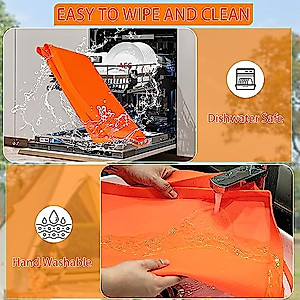 28" Silicone Griddle Mat with Handles for Blackstone, Polished Bottom Surface Grill Cover for Griddle Top, Heavy Duty Reusable Food Grade Silicone Grill Mat Protect Your Griddle from Dirt & Rust