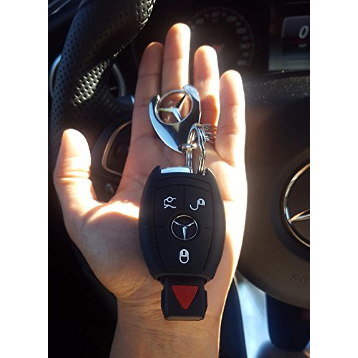 KAWIHEN Silicone Key Fob Cover Case Protector Smart Remote Control Shell Keyless Entry Case Holder Cover for Mercedes Benz W203 W210 W211 AMG W204 C E R CL GL S SL BGA CLS CLK CLA SLK Classe IYZ3312