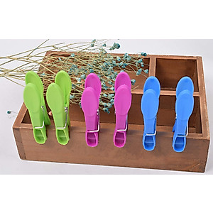 Strong Clothes Pins for Drying Heavy Duty Laundry Clothespins Travel Plastic Clothing Clamps Big Towel Clips 24 Pack