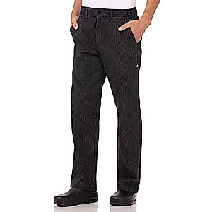 Chef Works Men's Professional Series Chef Pants, Gray Stripe, Medium