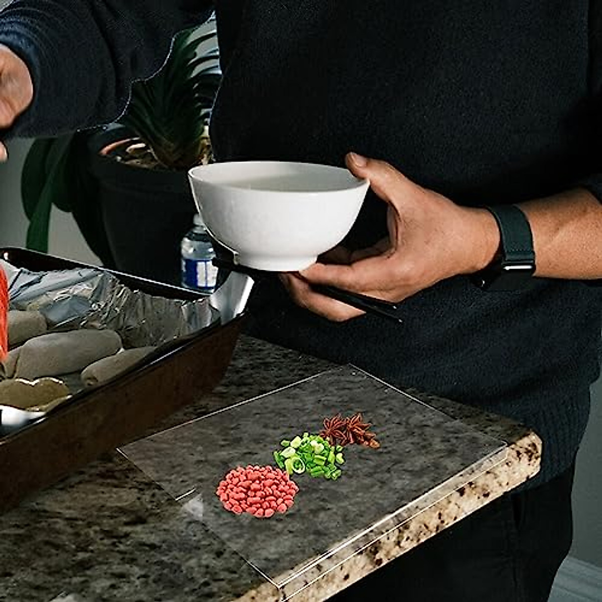 Homoyoyo Acrylic Cutting Boards Clear Chopping Board Anti- Transparent Cutting Board for Counter Countertop Protector Home Restaurant